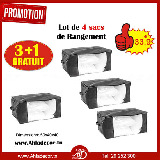 Sac de rangement Tunisie | 3 + 1 Gratuit | Durée limitée